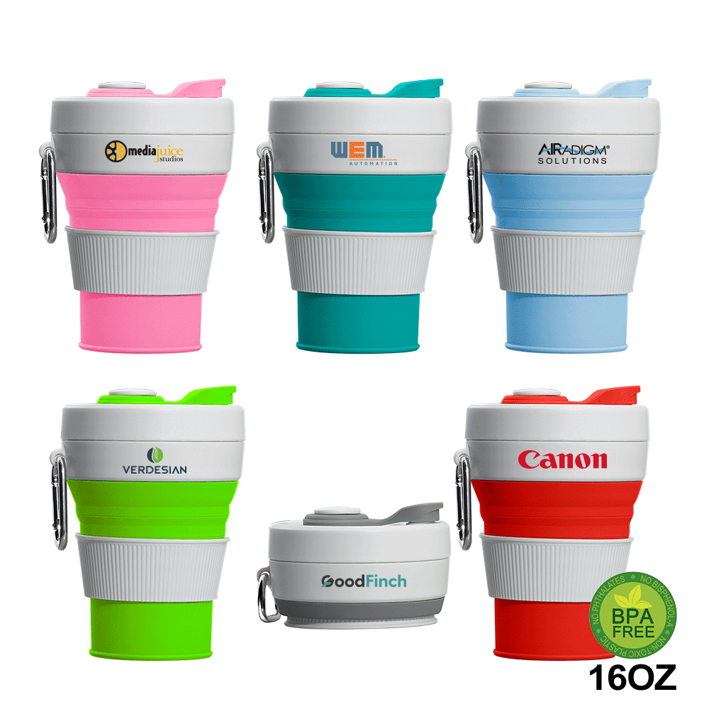 16oz Collapsible Coffee Cup With Straw MUG08 SunJoy Group Inc 16oz-collapsible-coffee-cup-with-straw-mug08-sunjoy-group-inc