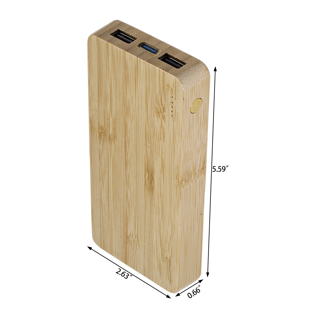 Hayes Street Bamboo Wireless Power Bank 10000 - PWB263 | SunJoy Group, Inc.