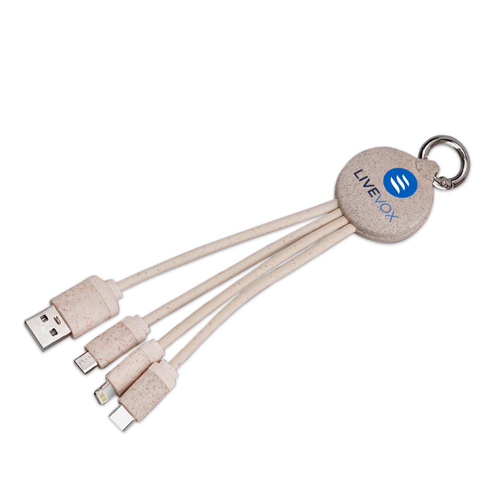 Wheat straw 4 in 1 Charging Cable with key ring - CBL77 | SunJoy Group ...