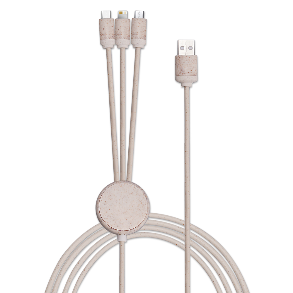 Wheat straw 3-in-1 Charging Cable - CBL76 | SunJoy Group, Inc.
