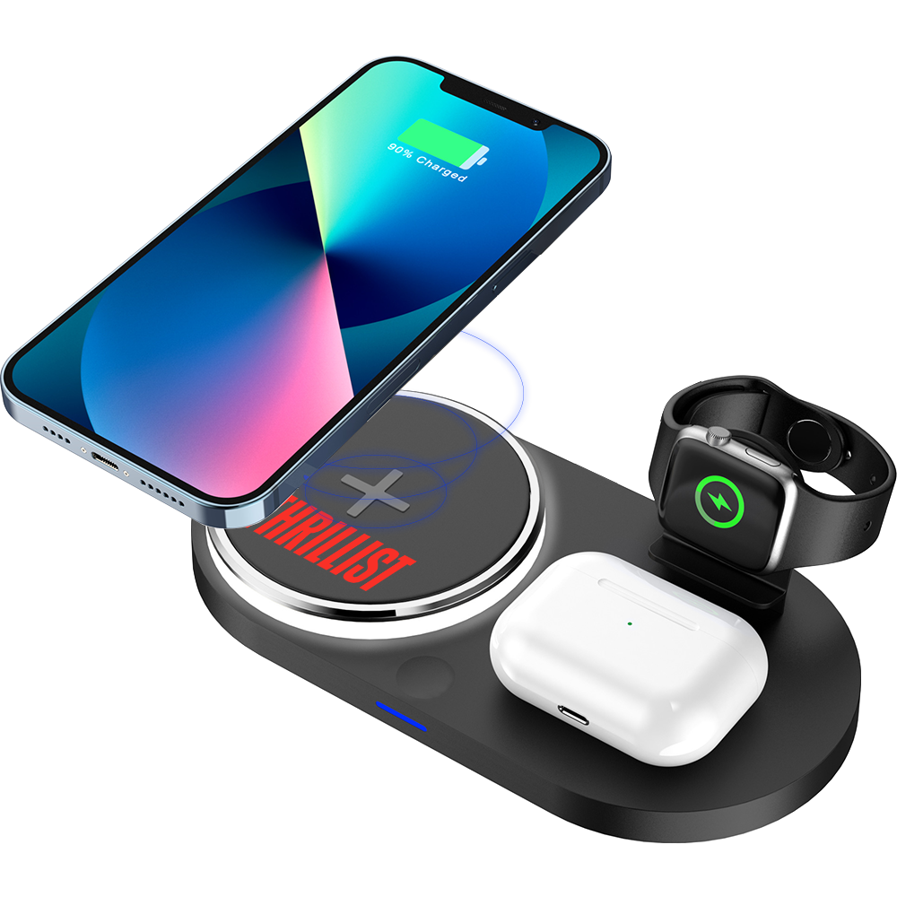 Brookport BLACK Multi-Function Wireless Charging Station - WSC157 | SunJoy Group, Inc.