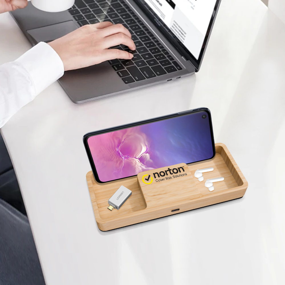 10W phone stander wireless charger with desktop storage - WSC163 ...